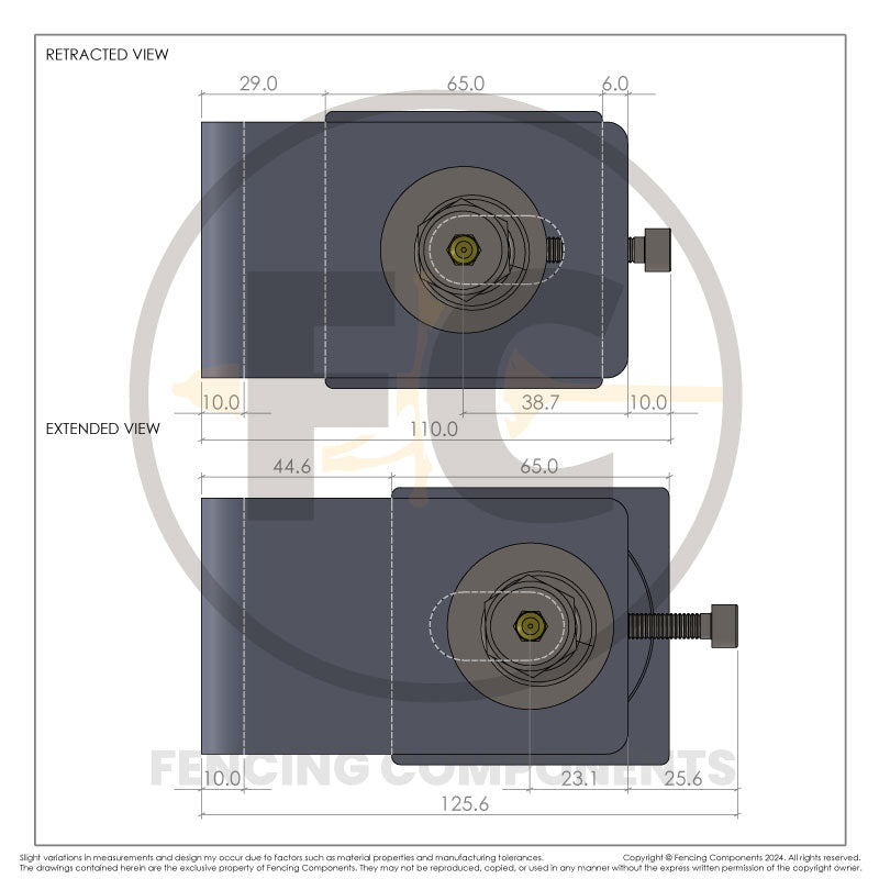 Ball Bearing Swing Gate Punch In Hinges for SHS Square - Aluminium [PA ...