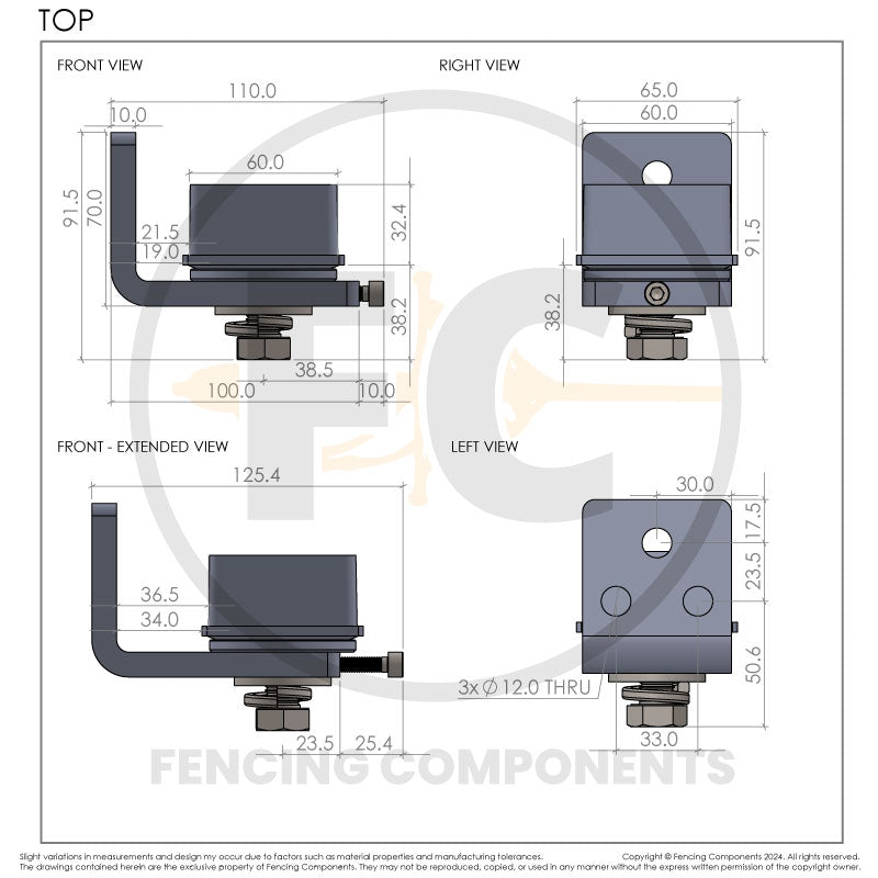 Ball Bearing Swing Gate Punch In Hinges for SHS Square - Aluminium w ...