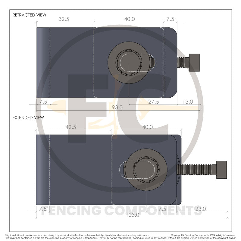 Ball Bearing Swing Gate Punch In Hinges for SHS Square - Steel [PAIR ...