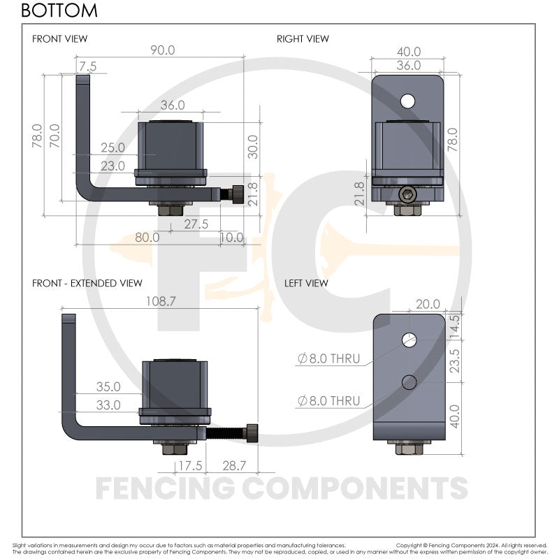Ball Bearing Swing Gate Punch In Hinges for SHS Square - Steel [PAIR ...