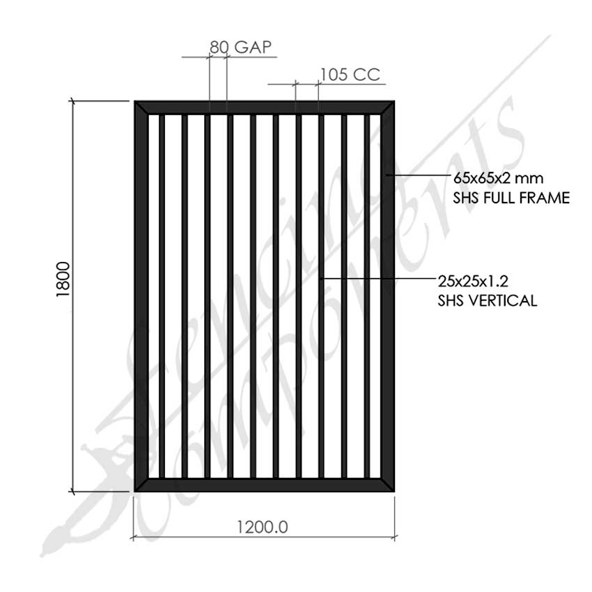 Steel Security Flat Top Pedestrian Gate HVY (Gap 80) DET SCHOOL SPEC ...