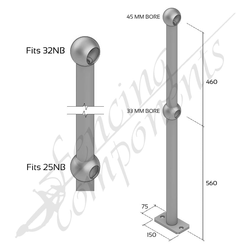 Stanchion - Top Mounted – Fencing Components